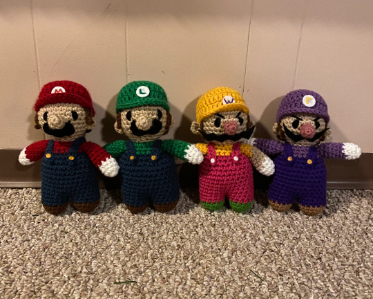 amigurumi mario luigi wario waluigi nintendo crochet | Holly's Hooks